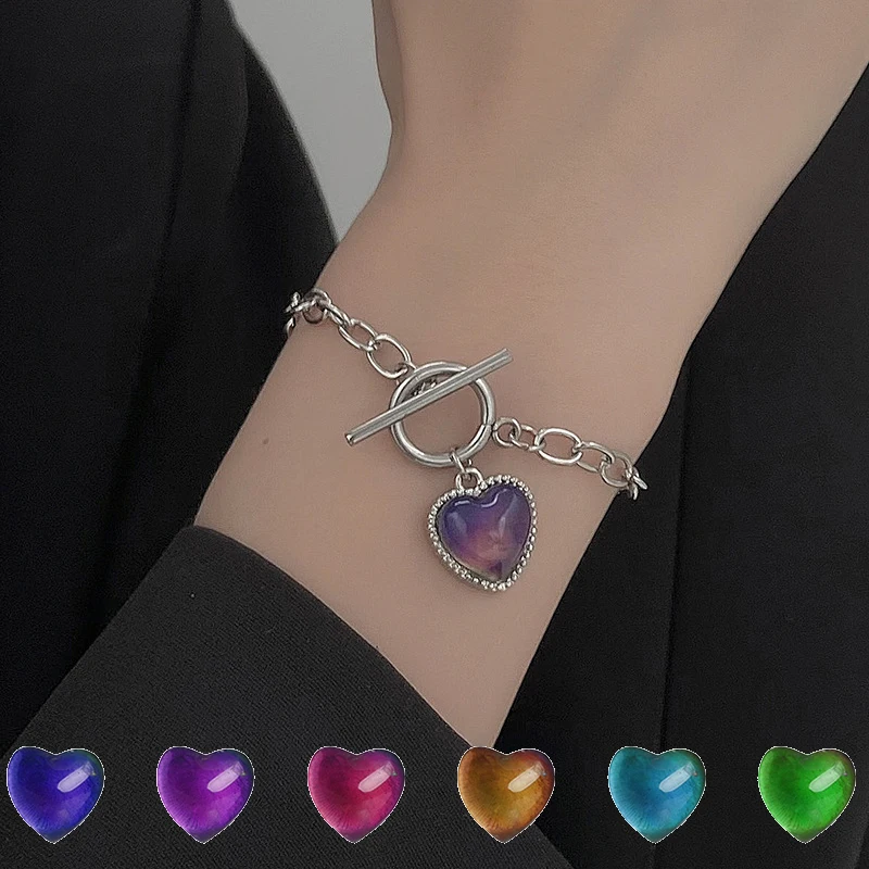 Bracelet Changes Color Mood | Stainless Steel Pendant Bracelets ...