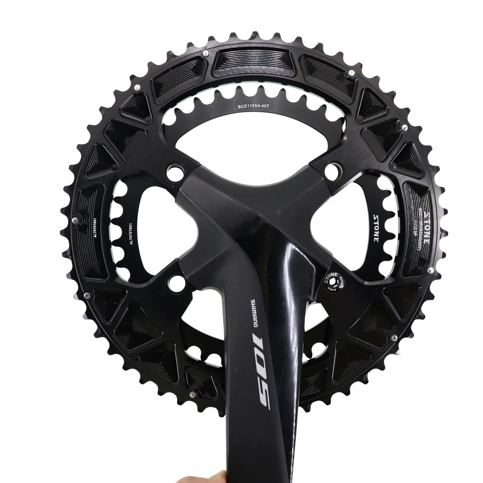 Stone 110bcd Round Double Chainring for Shimano 105 R7100 UT R8100 DA ...