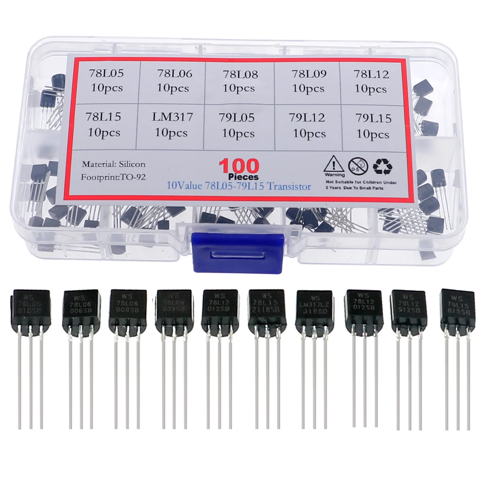 Kit surtido de transistores de regulador de voltaje TO-92, 78L05, 78L06, 78L08, 78L09, 78L12 ...