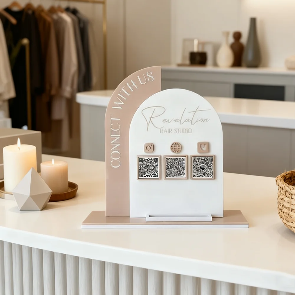 Personalized Acrylic QR Code Desktop QR Code Display Stands Are ...
