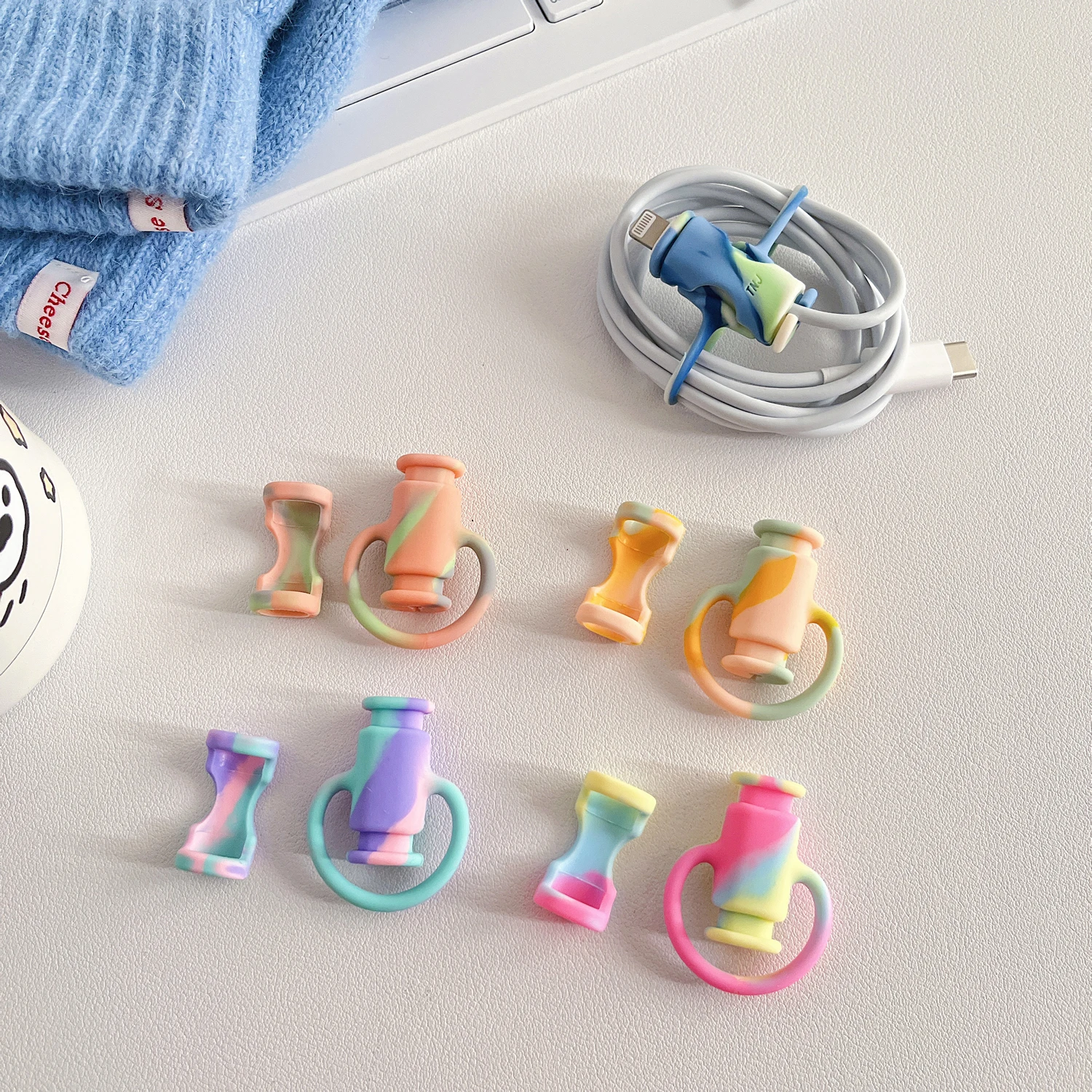 Protector de Cable de datos 2 en 1 para teléfono móvil, organizador de ...