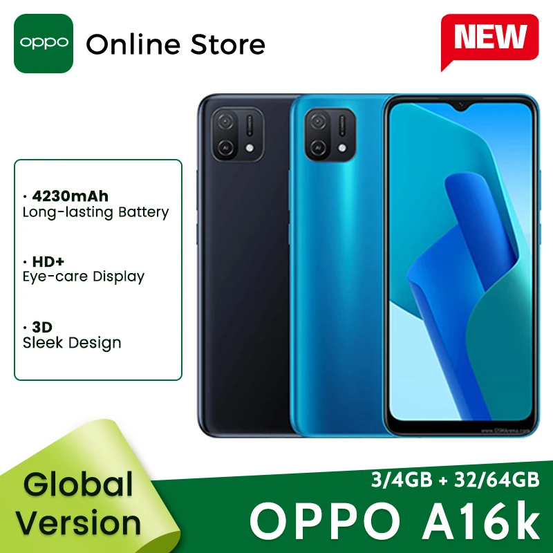 OPPO 글로벌 버전 스마트폰, MTK Helio G35 옥타 코어, 3GB, 32GB, 6.52 인치 HD + 화면, 13MP ...