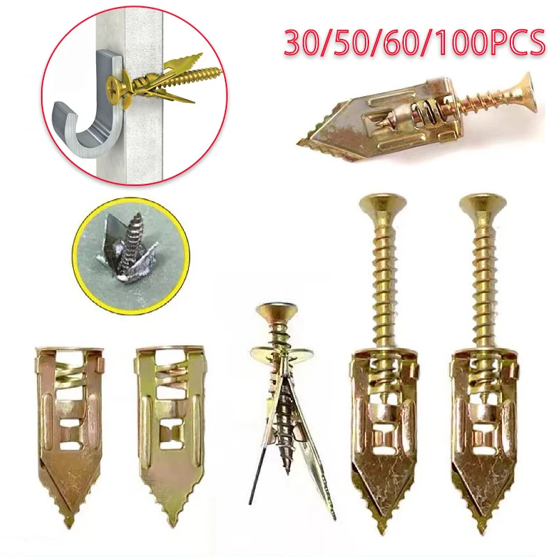 30/50/60/100Pcs Self Tapping Screws Self Drilling Anchors Screws ...