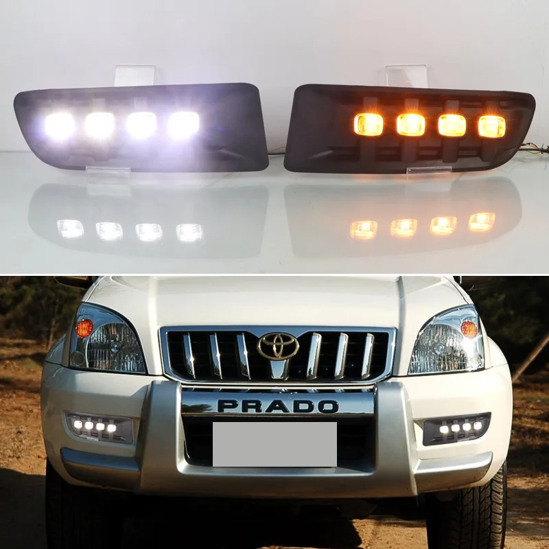 LED-Daytime-Running-Light-For-Toyota-Prado-120-FJ120-2003-2009-Car-Fog ...