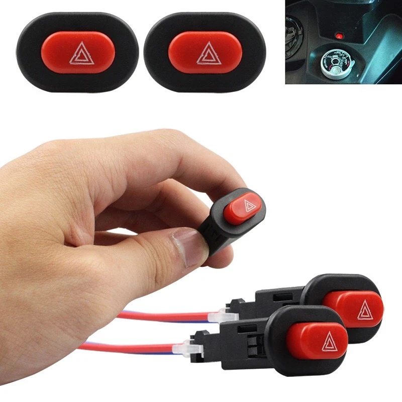 2PCS Motorcycle Double Flash Switch Light Switch Button Flash Warning ...