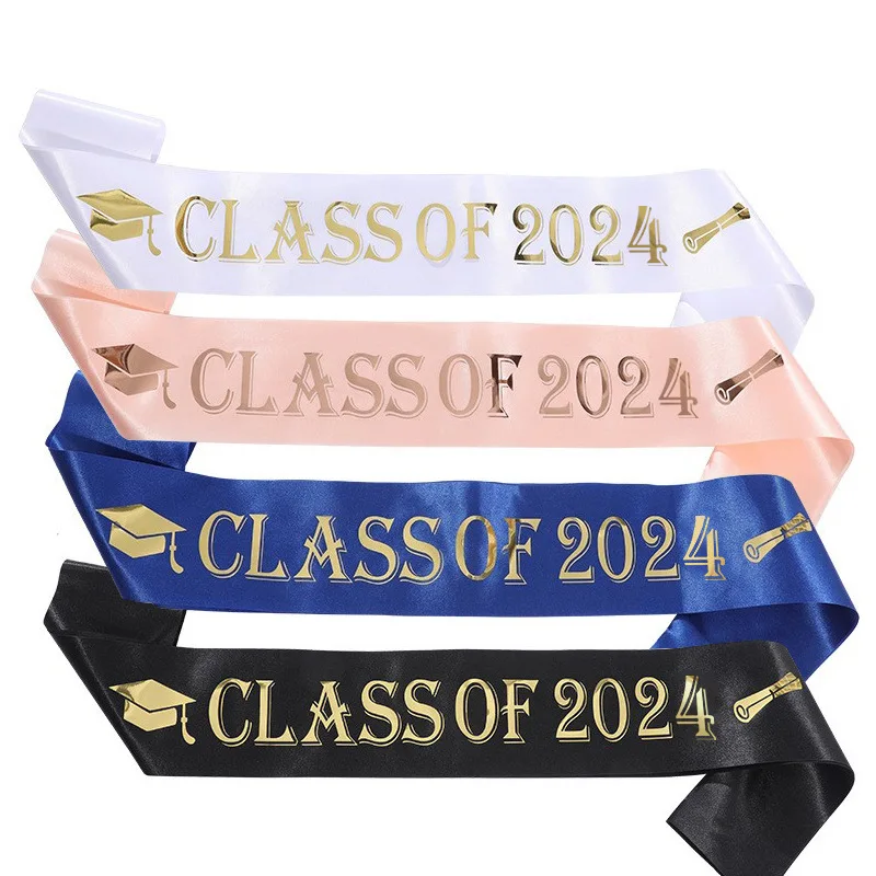 Graduation-Decorations-Class-of-2024-Sash-Glitter-Blue-Black ...