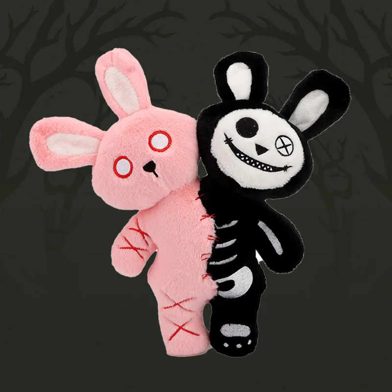 Terrifying-Gothic horror double-headed Skull Rabbit plush Stuffed ...