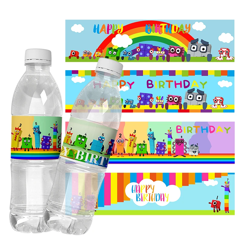 Water Bottles Numberblocks Stickers | Birthday Decoration Numberblocks ...