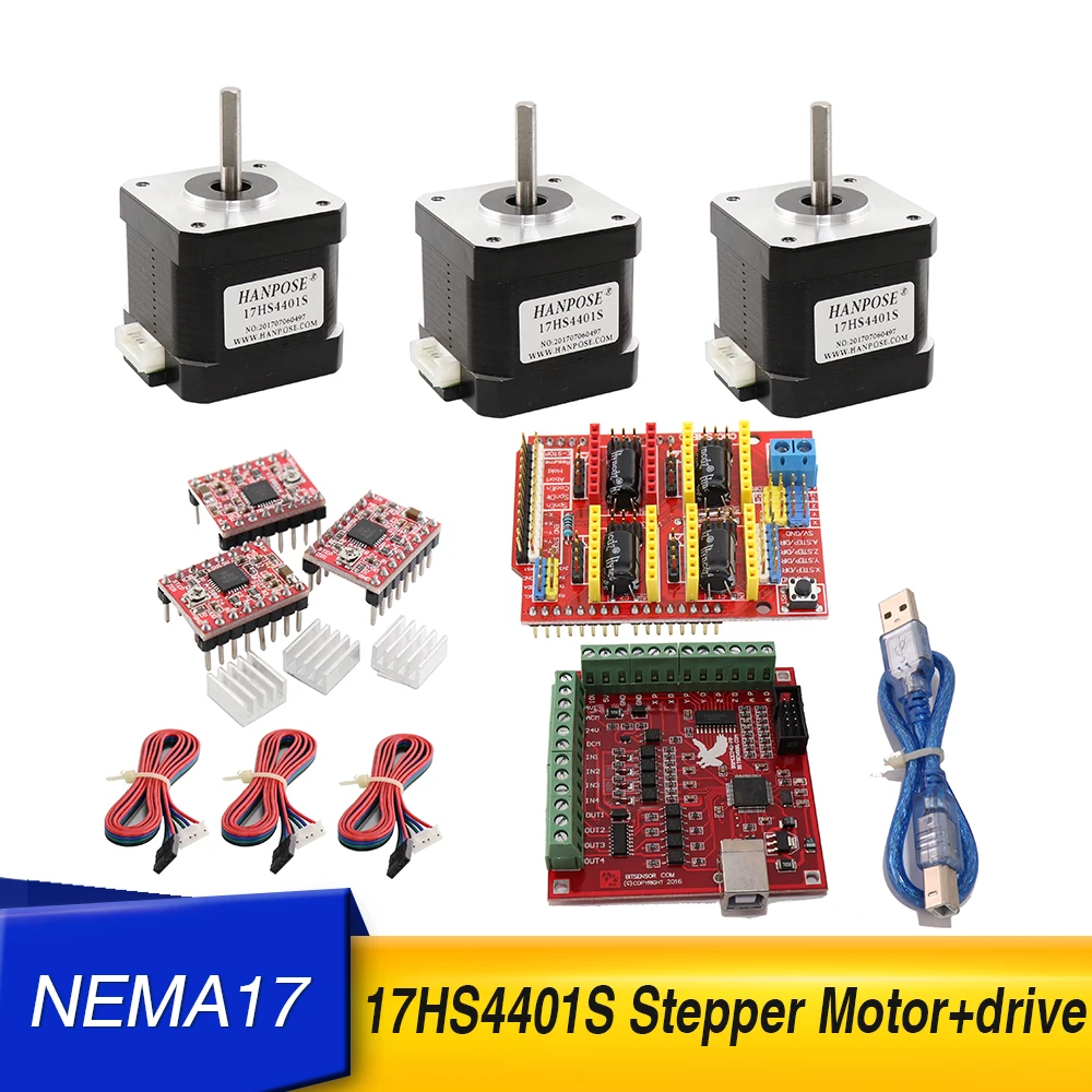 stepper motor 17HS4401S body 4.0A + USB power controller + 3 PCS driver ...