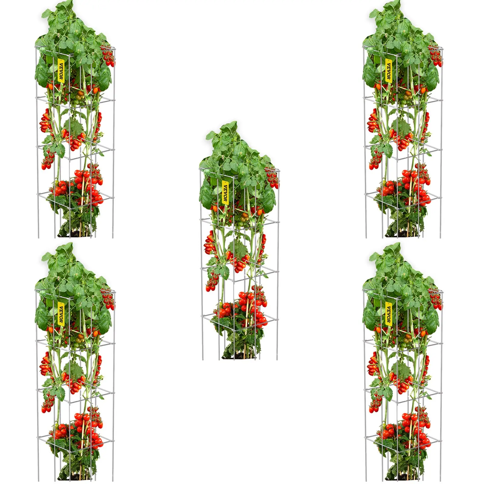 5-Pack-Square-Folding-Tomato-Cages-46-Plant-Support-Stake-Tower-Silver ...