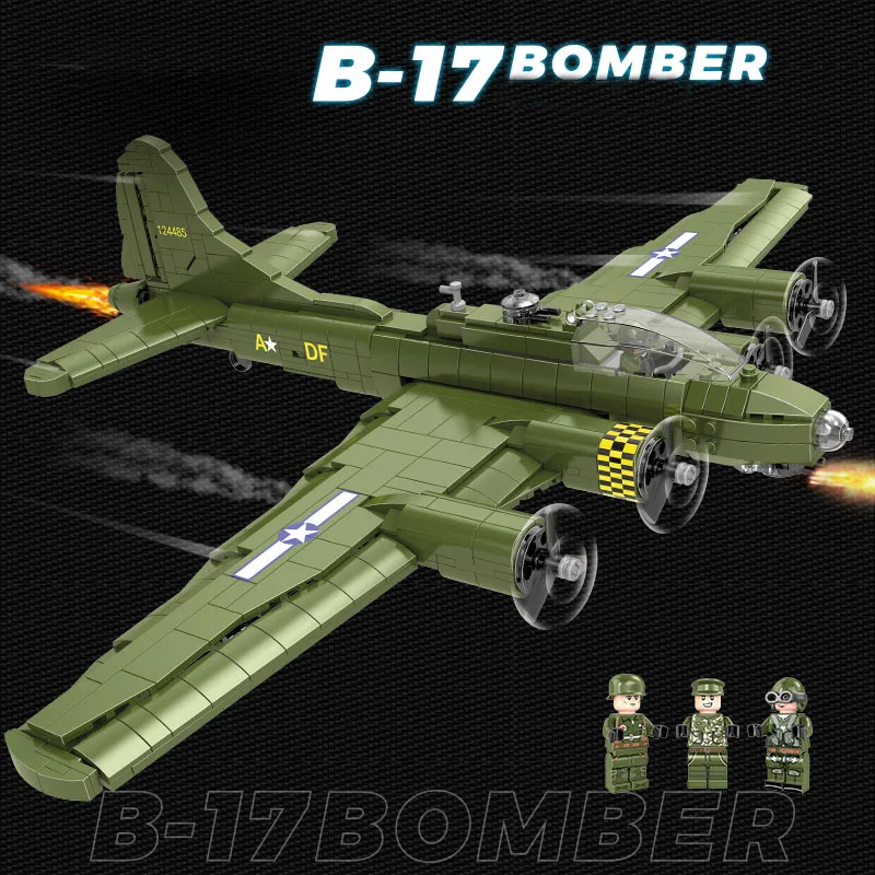 World-War-2-Army-Military-Classic-Bomber-Boeing-B17-Aircraft-Fighter-Model-Building-Blocks ...