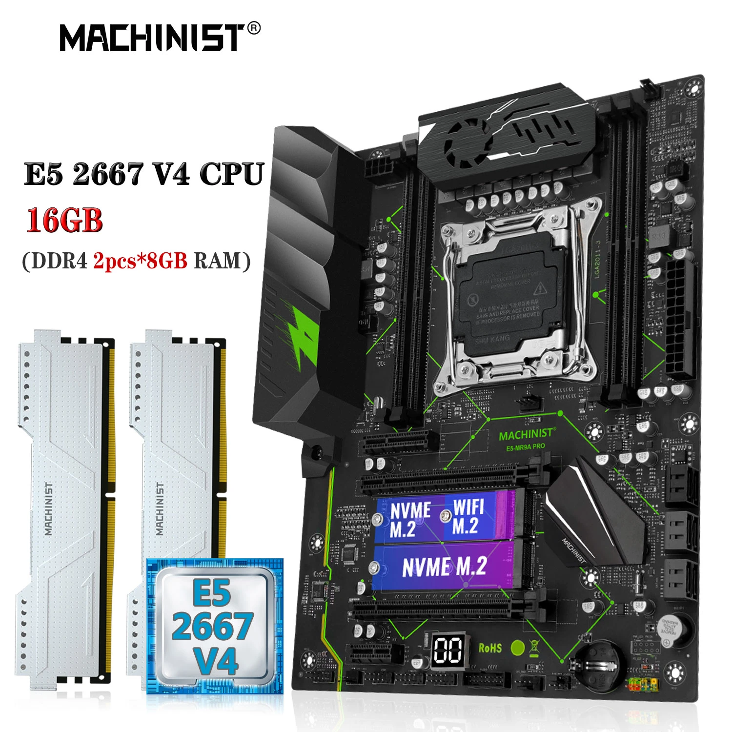 Machinista Mr9a Pro Conjunto Combo Placa-mãe Xeon E5 2667 V4 Cpu Kit ...