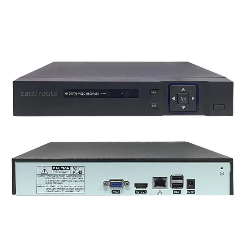 Cactiroots FULL HD 8CH CCTV NVR H.265 para 5MP 4MP Câmera IP Rede Metal ...