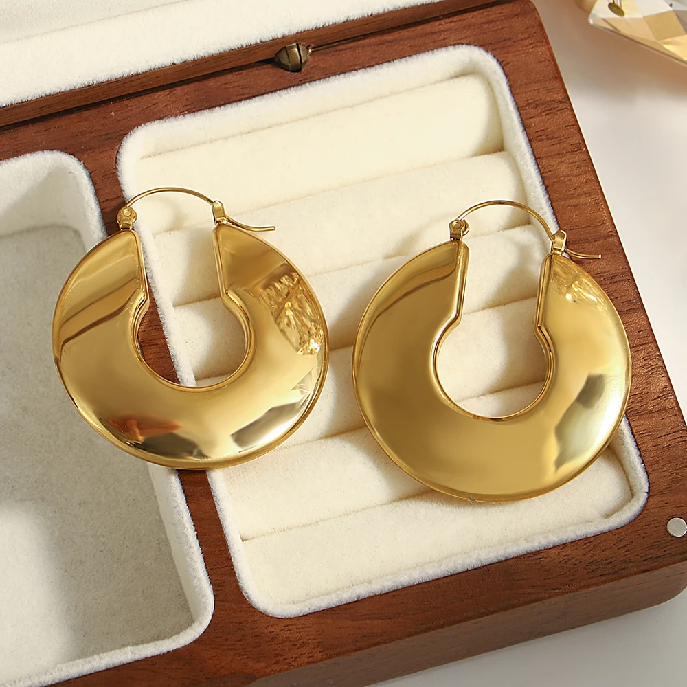 High Quality Chunky Hoop Earrings Gold Color U-shape Earring for Women ...