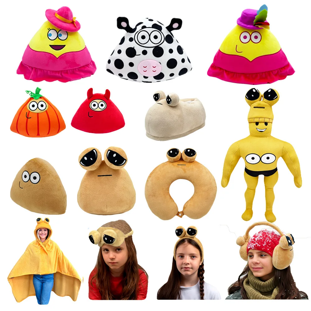 26cm-Pou-Cloak-Cute-Pou-Slipper-Plush-Toys-Soft-Stuffed-Animal-Dolls ...