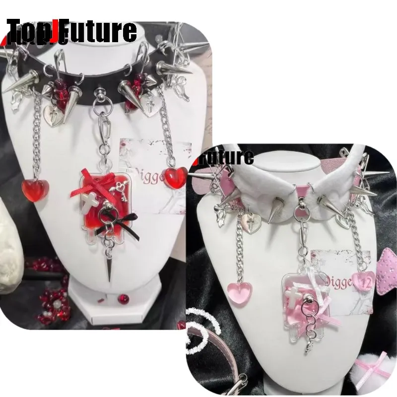 Y2K Accessories Spike Girl Angel Wing Gothic Couple Harajuku Medical ...