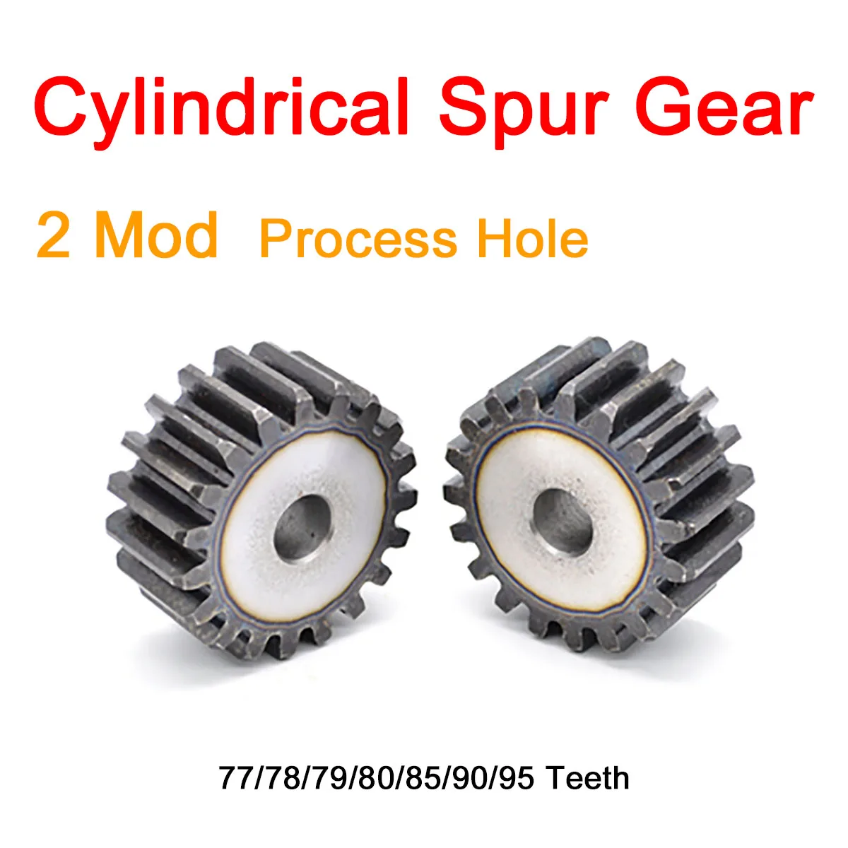 1Pc-2Mod-Cylindrical-Spur-Gear-77-78-79-80-85-90-95Teeth-Teeth-Teeth-45 ...