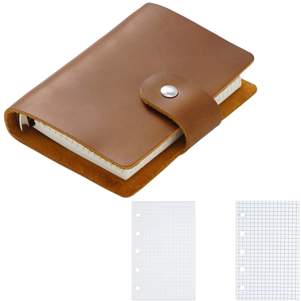 1pc-Cowhide-Leather-Cover-Notebook-Organizer-Planner-Notepad-96-Sheets ...