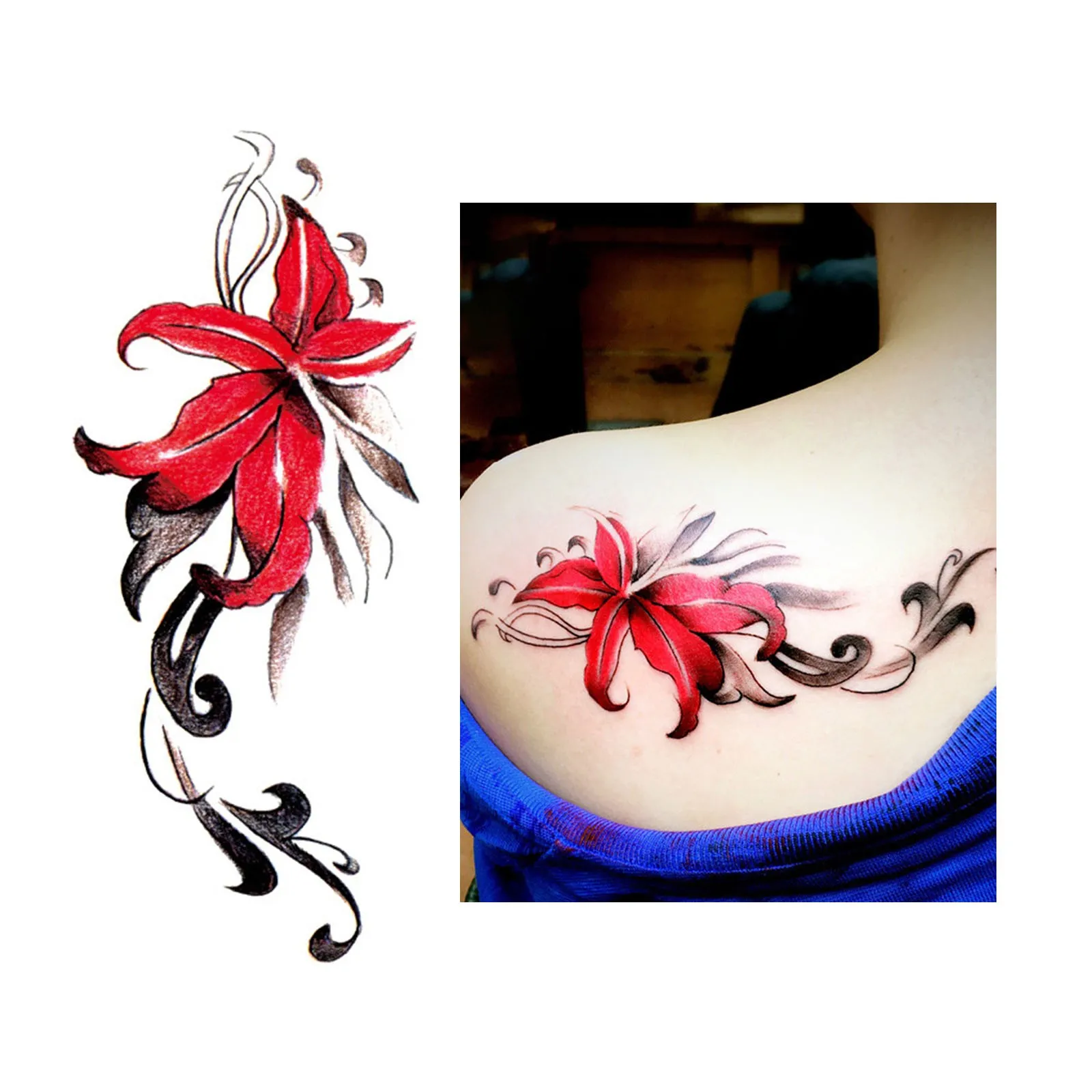 Colorful Flower Tattoos Designs