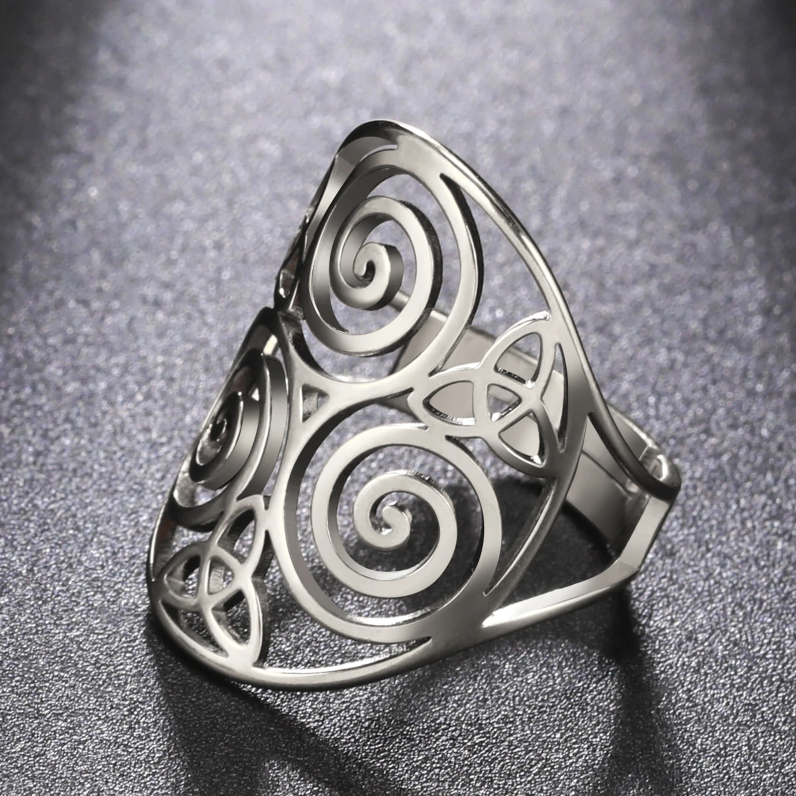 Likgreat Rvs Verstelbare Vrouwen Ringen Triskele Triskelion Ring Triple ...
