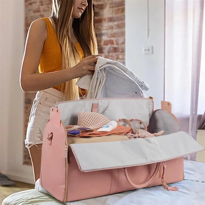 75L-Large-Capacity-PU-Foldable-Travel-Bag-Lightweight-Traveling-Duffel ...