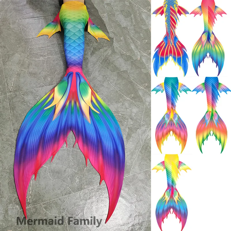 Plus-Size-Colorful-Custom-Mermaid-Tail-Pool-Fish-Skin-Tail-Clothes ...