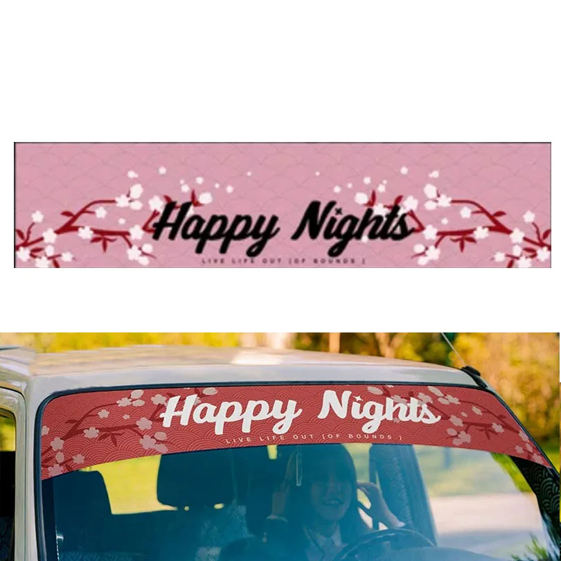 Car-Styling-Cute-Front-Windshield-Banner-Happy-Nights-Sticker-Cherry ...