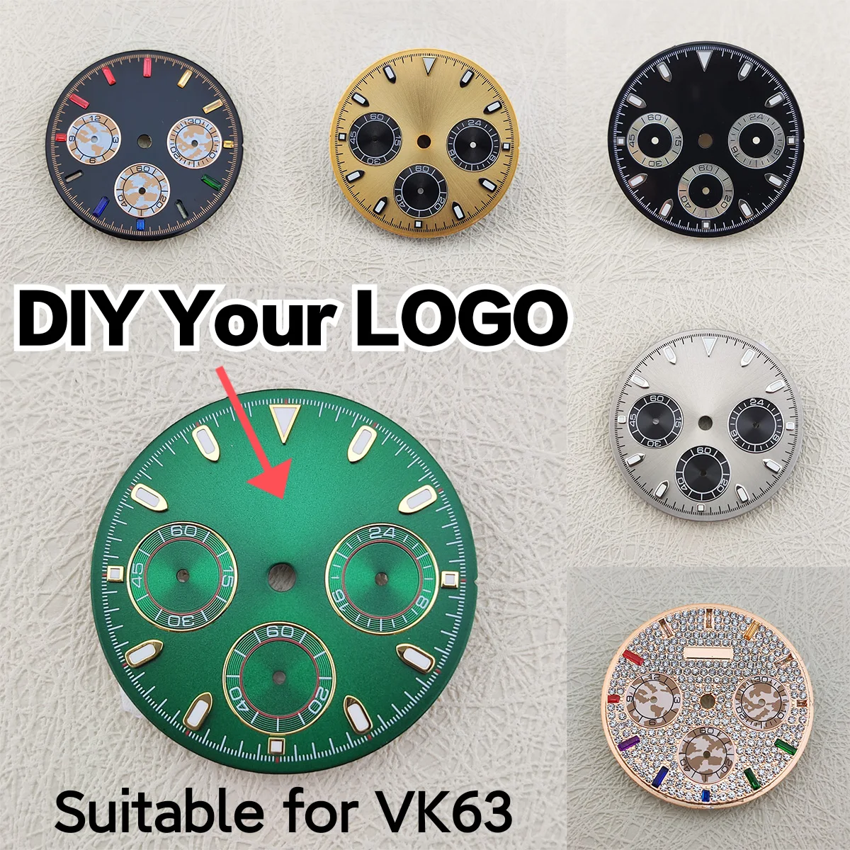 29mm-VK63-Dial-Panda-Dial-Luminous-Custom-LOGO-Dial-VK63-Case-Quartz ...