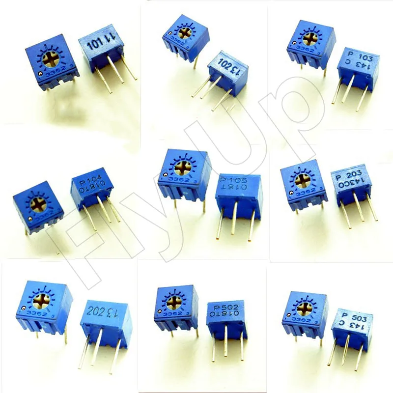 10pcs 3362p Series Resistance 101 201 501 102 202 502 103 Trimpo ...