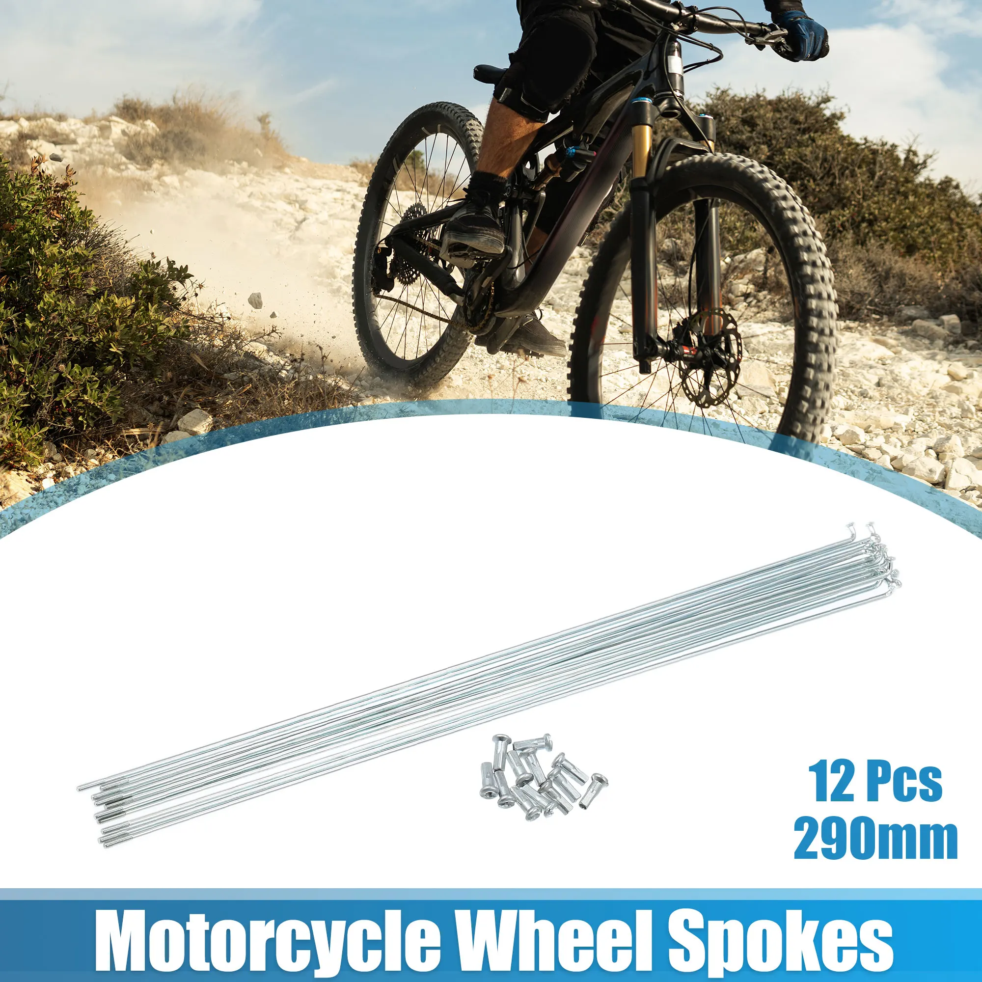 X autohaux 14G J Bend Bicycle Galvanized Spokes 296mm 290mm 260mm 255mm ...