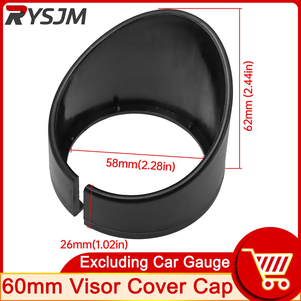 1pc 60mm Visor Cover Cap Gauge Cap Sun Visor Cover Surround Gauge Pod ...