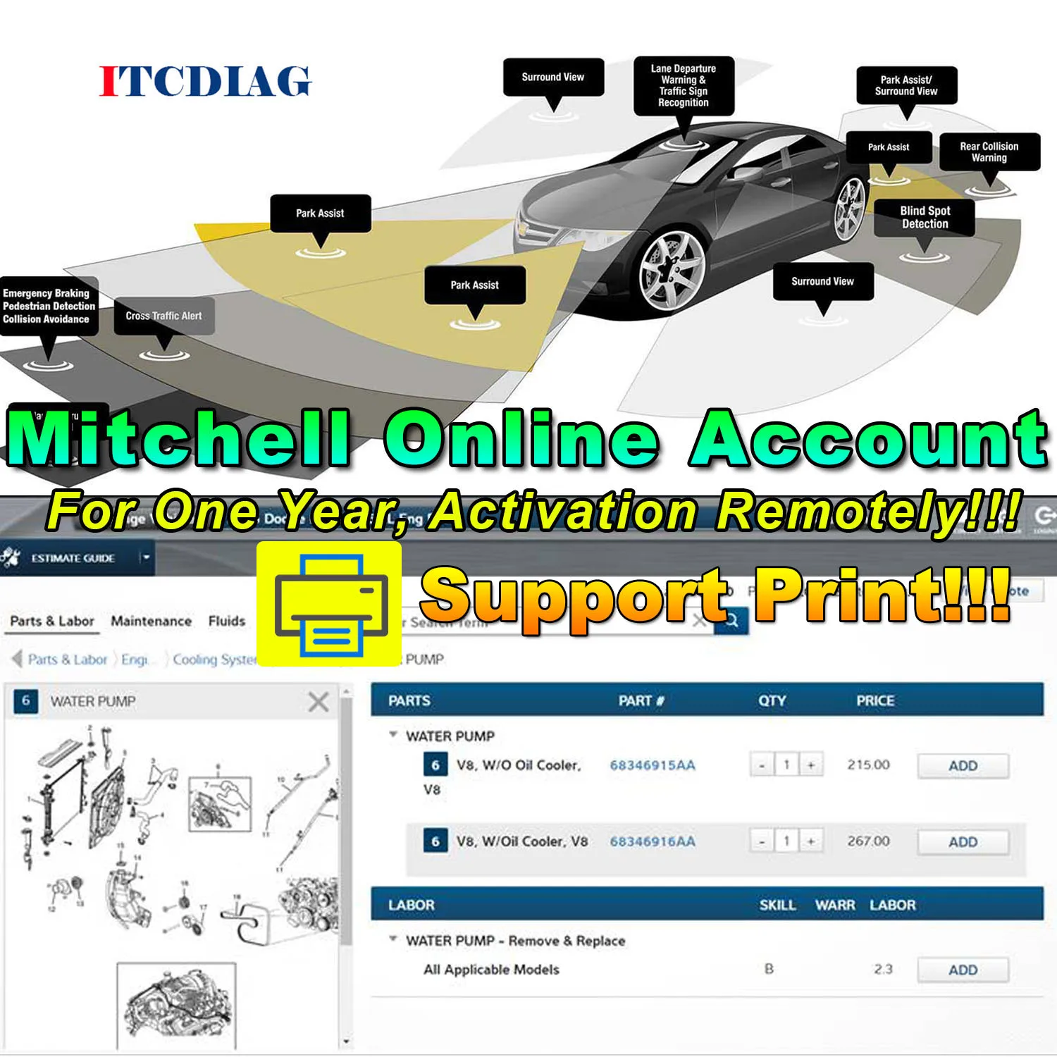 2024 Newest Mitchell ProDemand One Year Online Account Car Diagnostic ...