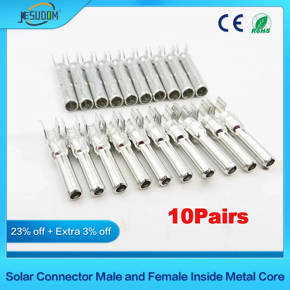 10Pairs-Solar-Connector-Male-and-Female-Inside-Metal-Core-Use-For-Solar ...
