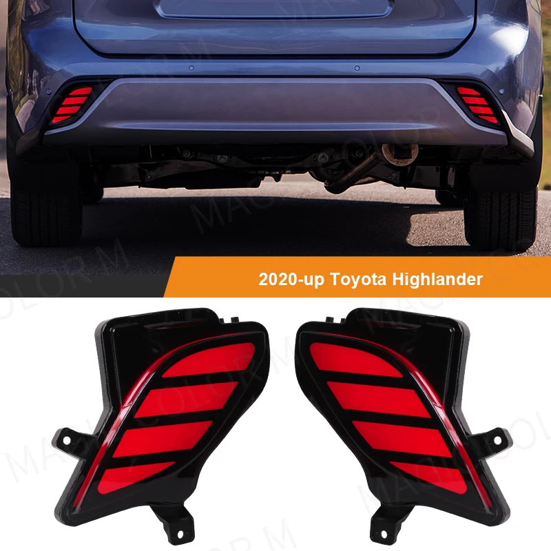 LED Rear Bumper Reflector For Toyota Highlander 2020 2021 2022 2023 ...