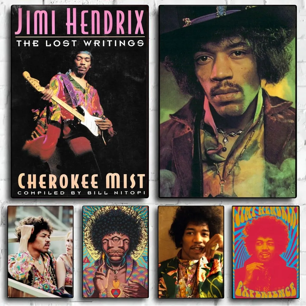 Jimi-Hendrix-p-ster-sin-marco-Papel-Kraft-Club-Bar-p-ster-Vintage-arte ...