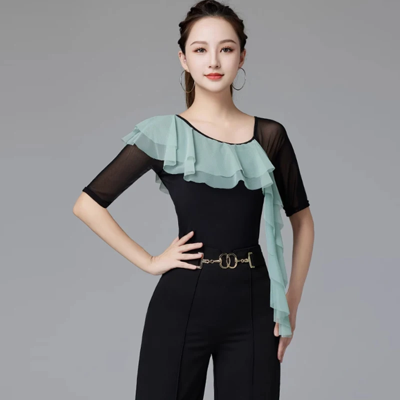2023-Ballroom-Modern-Dance-Tops-3-Colors-Bodysuit-Women-Rumba-Samba ...