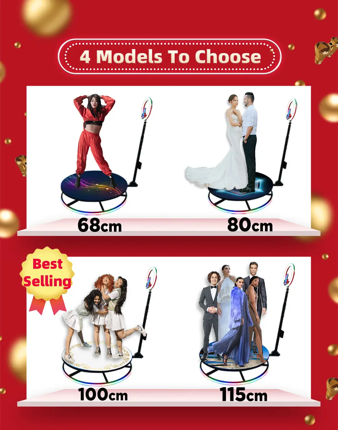 Black Custom Camera Video Photostudio Grand 360 Photo Booth Enclosure ...