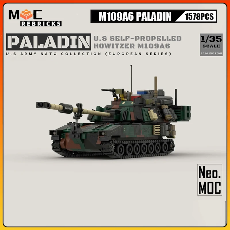 Military Series M109A6 Self-propelled Artillery MOC Building Blocks ...