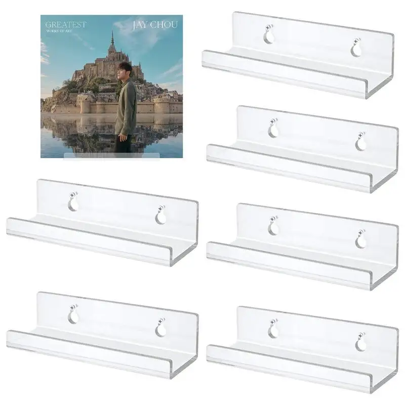Acrylic Record Display Floating Acrylic Shelves Clear Shelf Wall Mount ...