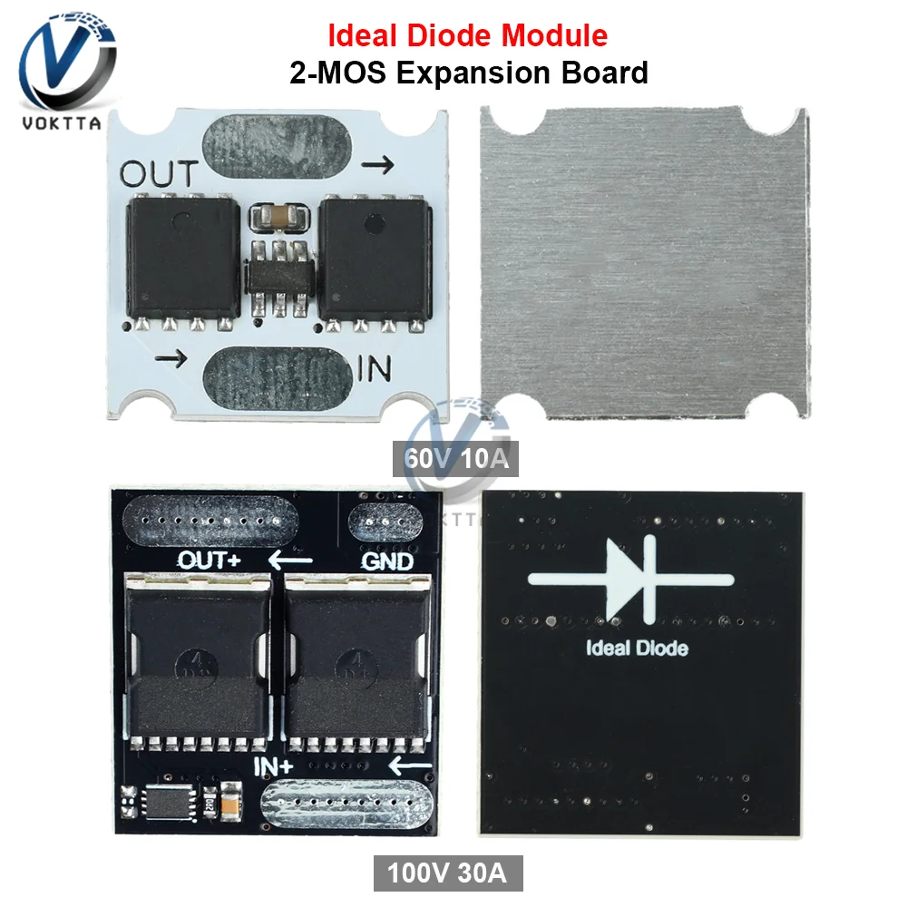100V 30A 60V 10A Ideal Diode Module 2-MOS Expansion Board Anti Backflow ...