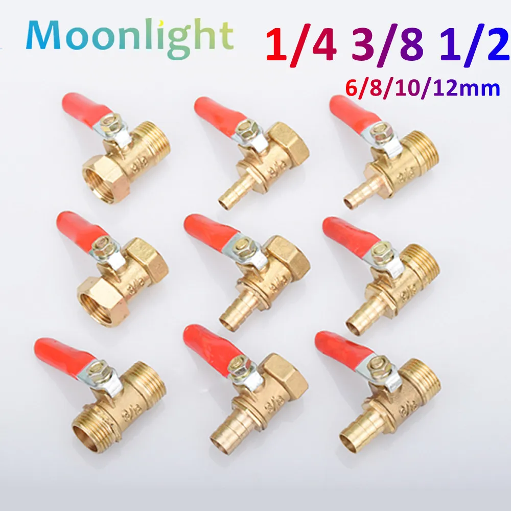 Brass Barbed ball valve 1/8 3/8 1/4 1/2 Male FemleThread Connector ...