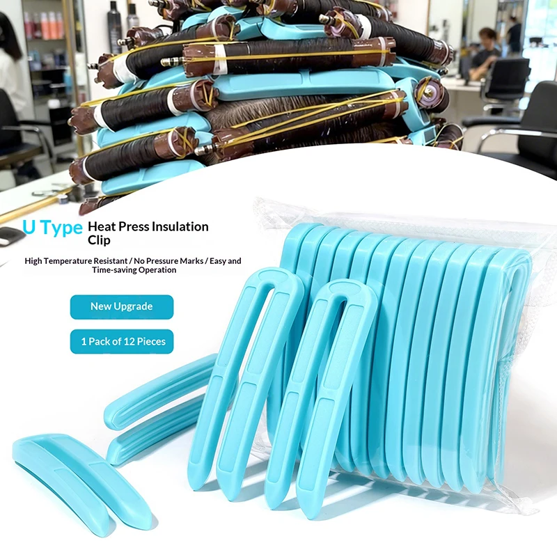 12Pcs U-shaped Perm Insulation Clips High Temperature Salon Barber Hair ...