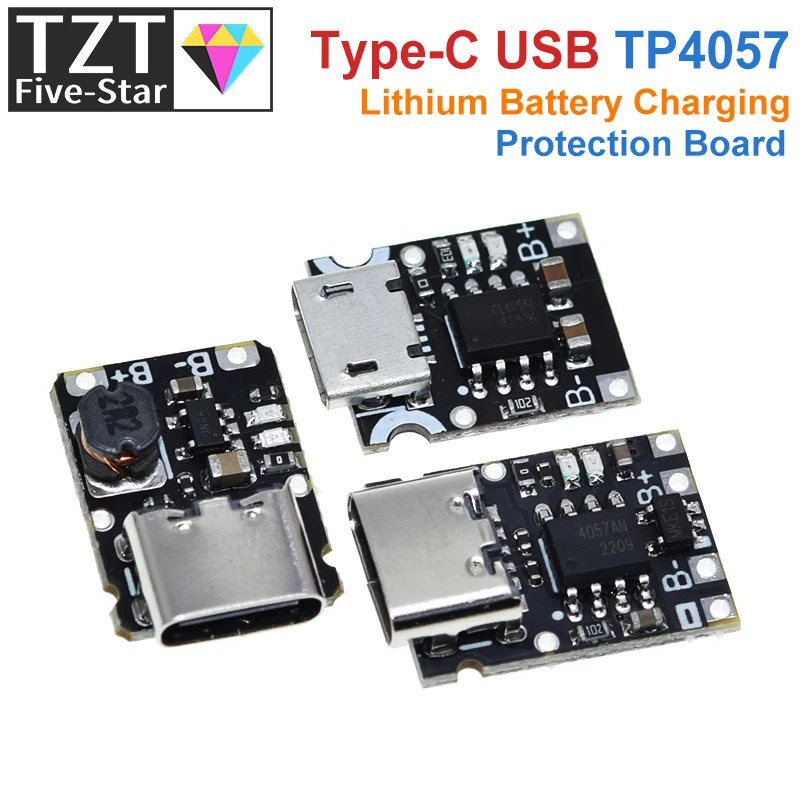 Type-C USB TP4057 1A Lithium Battery Charging Protection Board Module ...