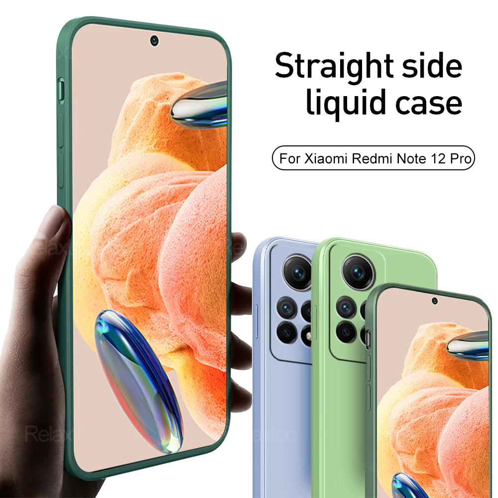 Case-For-Redmi-Note-12-Pro-4G-Straight-side-Liquid-case-For-Xiaomi ...