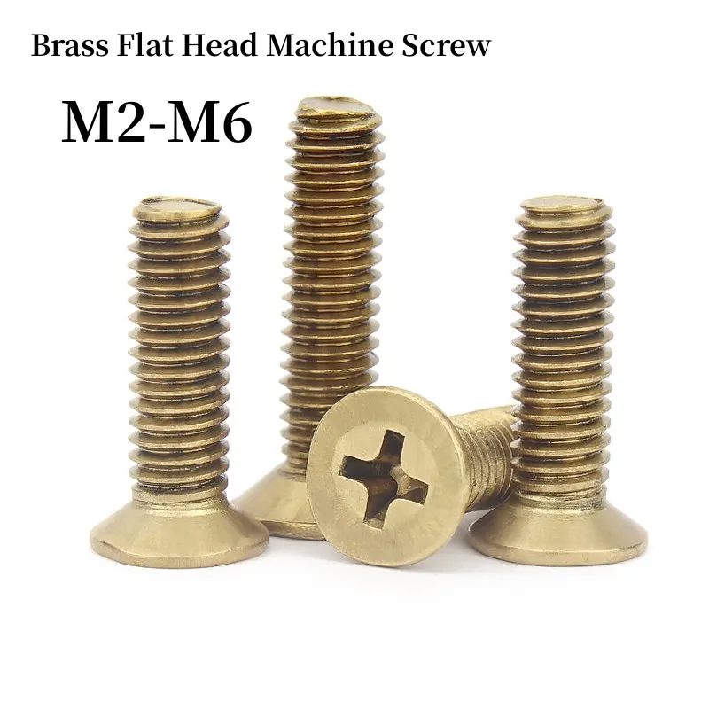 M2-M2-5-M3-M4-M5-M6-Phillips-Brass-Flat-Head-Machine-Screw-Metric ...
