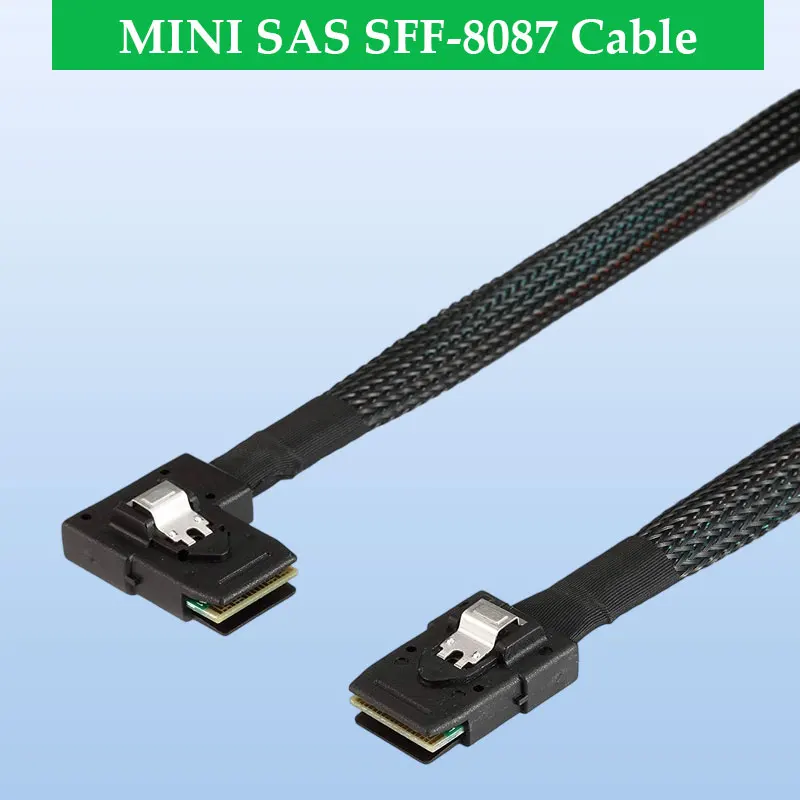 ADT-Link MINI SAS SFF-8087 Cable – 180 Degree Left Bend 12G High-Speed ...