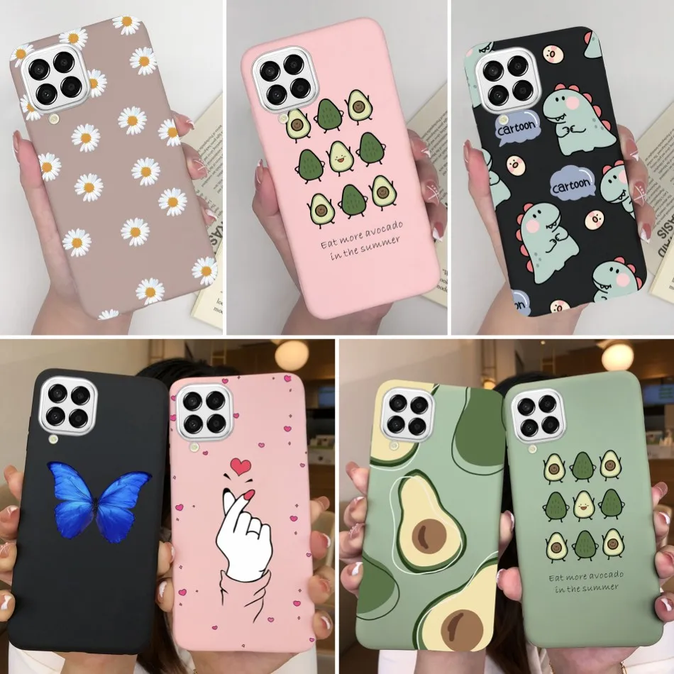 For-Samsung-Galaxy-M33-5G-Case-Heart-Cartoon-Silicone-Matte-Shockproof-Phone-Cover-For ...