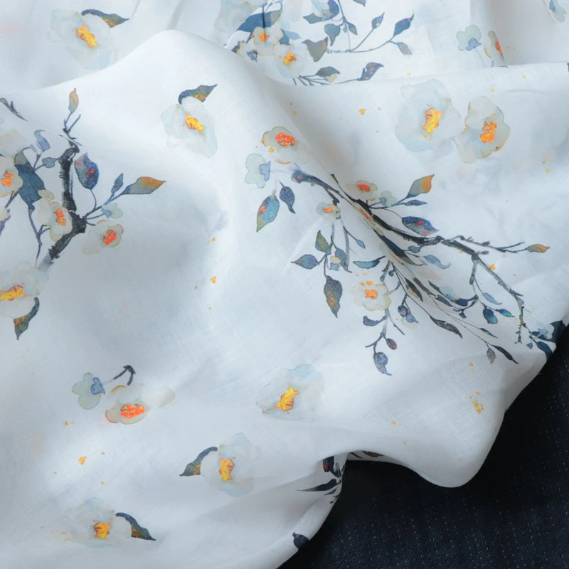 Camellia 100% Pure Ramie High Quality Cloth Digital Printing Fabric ...