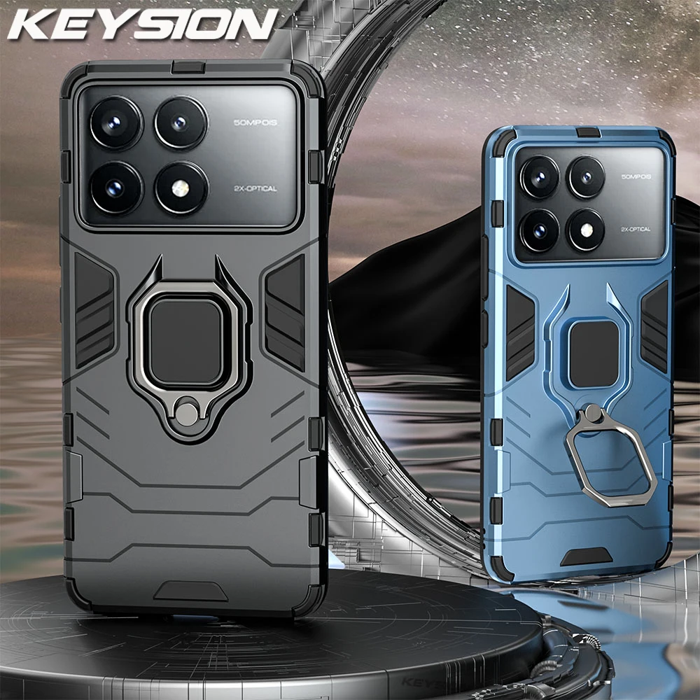 KEYSION Shockproof Armor Case for Xiaomi POCO X6 Pro M6 Pro Silicone+PC ...