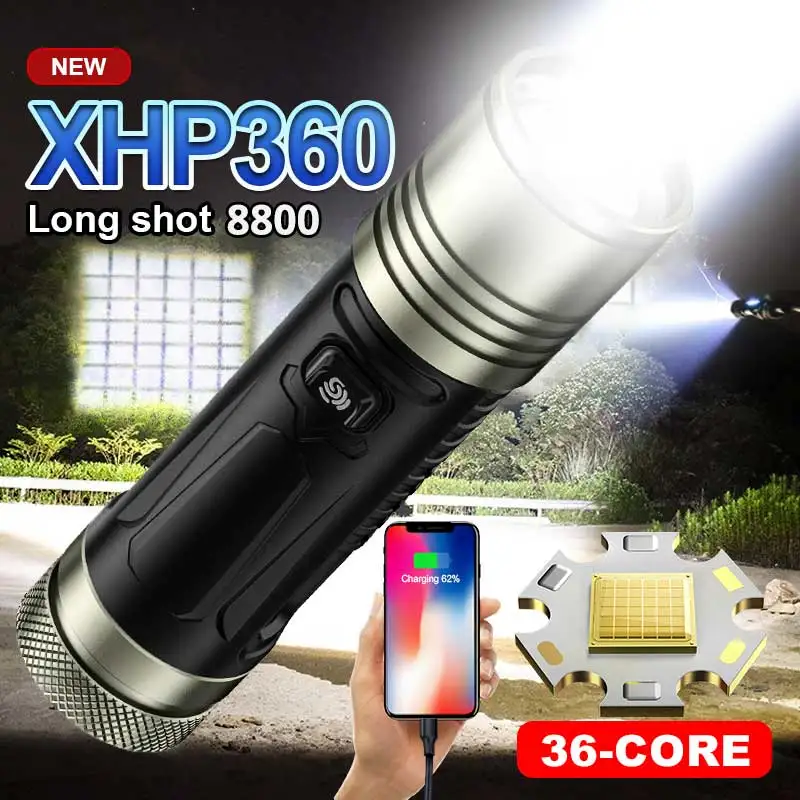 XHP360-Powerful-Led-Flashlight-600W-High-Power-Torch-Light-Rechargeable ...